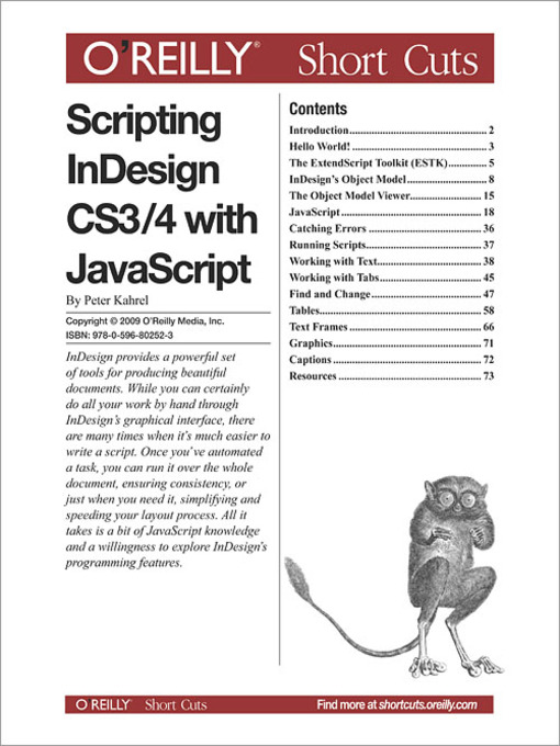 Scripting InDesign CS3/4 with JavaScript by Peter Kahrel | Open Library