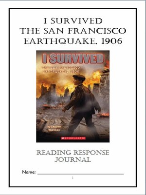 I Survived the San Francisco Earthquake, 1906 (Tarshis) Novel Study ...